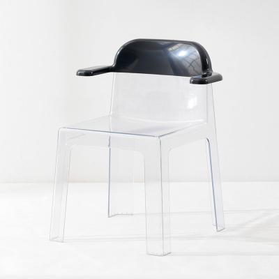 China Acrylic Transparent Plastic Dining Chairs Clear Plastic Kitchen Chairs With Armrest for sale