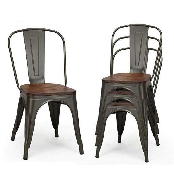 Cafe Tolix Style Dining Chairs Tolix Side Chair Stackable Metal Dining Chair