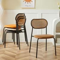 Quality OEM ODM Nordic Cane Dining Chair Black Rattan Dining Room Chairs for sale