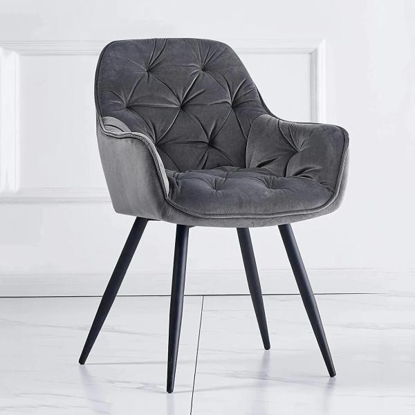 Soft Velvet Upholstered Dining Chairs Contemporary Nordic Padded Dining Chairs