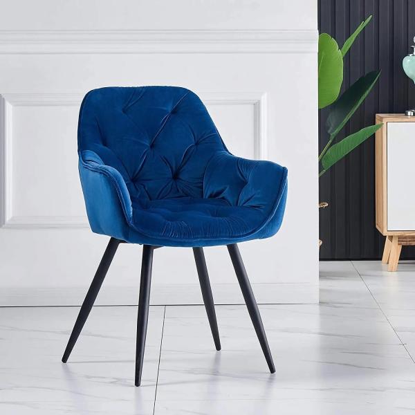 Soft Velvet Upholstered Dining Chairs Contemporary Nordic Padded Dining Chairs