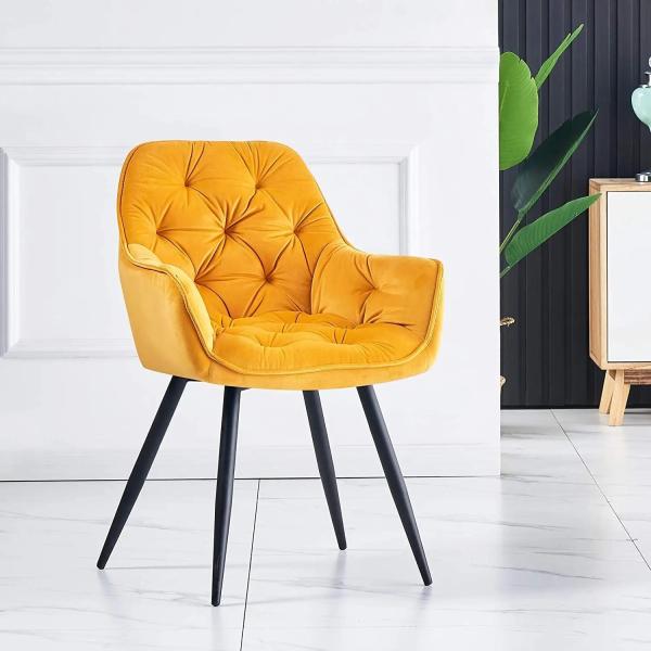 Soft Velvet Upholstered Dining Chairs Contemporary Nordic Padded Dining Chairs