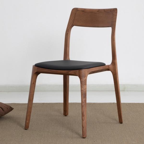 Quality Armless DWooden Dining Chair Comfortable PU Leather Wood Dining Chair for sale