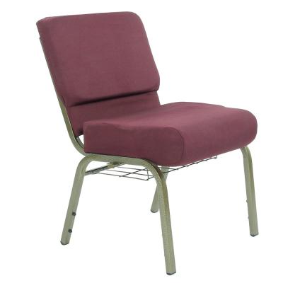 China Comfortable Customized Embroidered Logo Fabric Church Chairs In Red For Theater Furniture for sale