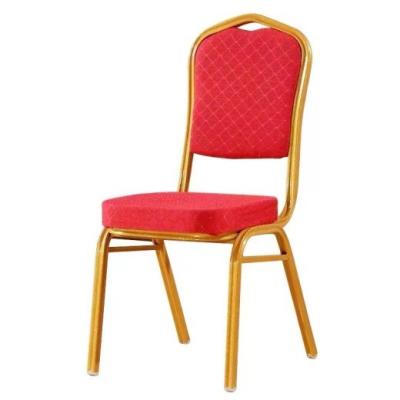 Cina Fancy Design Stackable Rental Oro Ferro Acciaio Sala da banchetto per matrimoni Sedie d'albergo in affitto in vendita