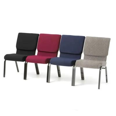 China Modern Multi Color Church Pulpit Chairs Comfortable Back Pad Stackable Metal Frame for sale