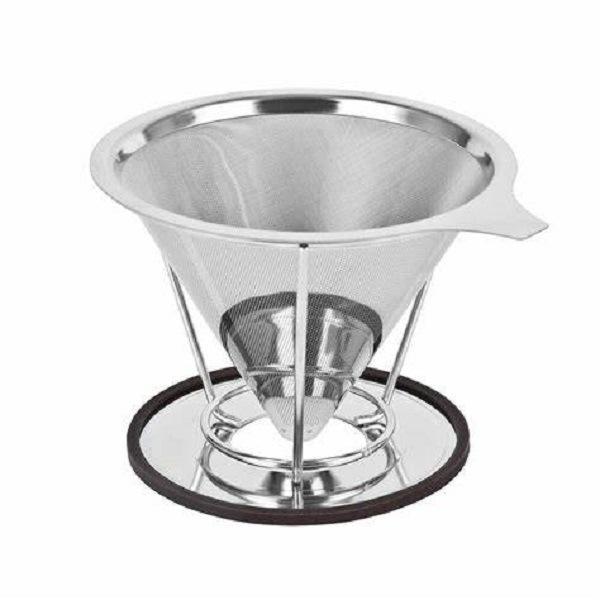 Reusable Paperless Pour Over Drip Stainless Steel Metal Cone Coffee Filter