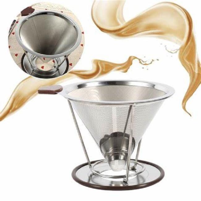 Hot Sale Stainless Steel Pour Over Coffee Filter V60 Coffee Dripper