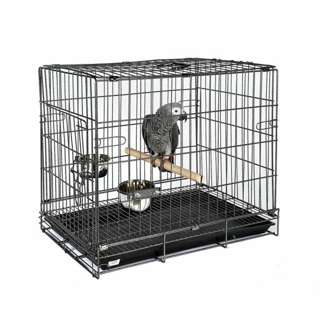 Detachable Electroplating Stainless Steel Large Bird Cages with Stand for Parrots