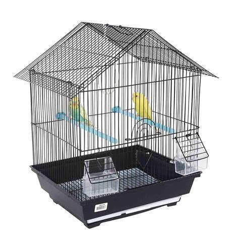 Detachable Electroplating Stainless Steel Large Bird Cages with Stand for Parrots