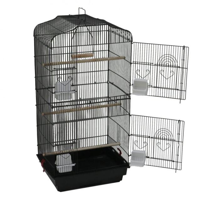 Detachable Electroplating Stainless Steel Large Bird Cages with Stand for Parrots