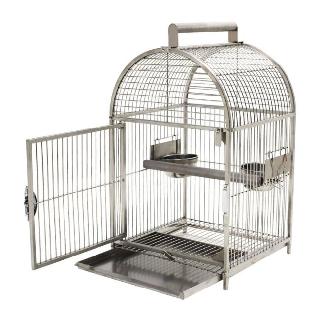Detachable Electroplating Stainless Steel Large Bird Cages with Stand for Parrots