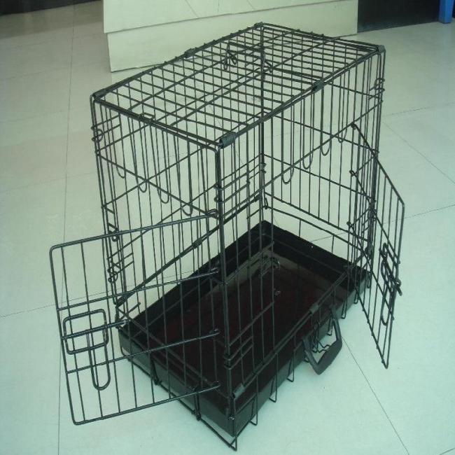 Double Door &amp; Locking Caster Design Dog Cage