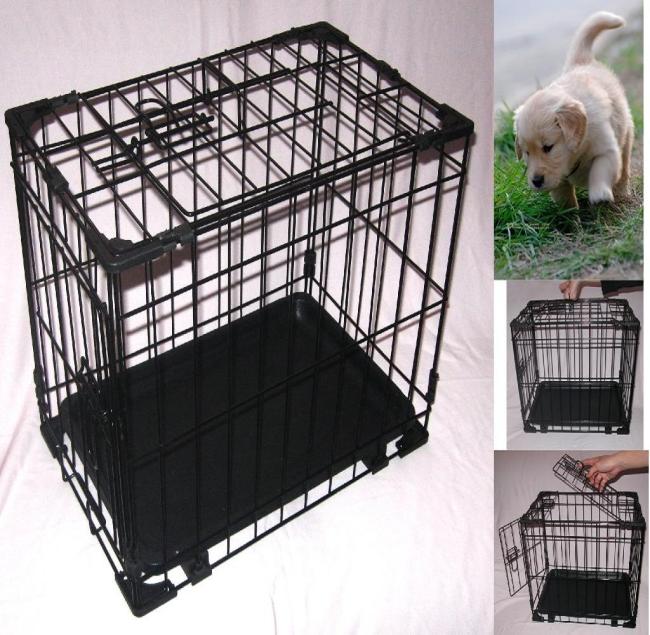 Double Door &amp; Locking Caster Design Dog Cage