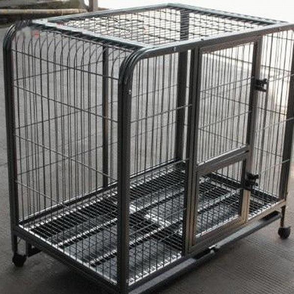Double Door &amp; Locking Caster Design Dog Cage