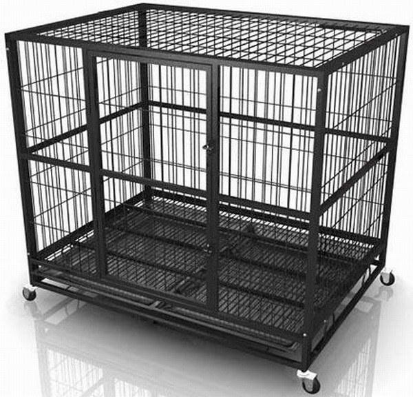 Double Door &amp; Locking Caster Design Dog Cage