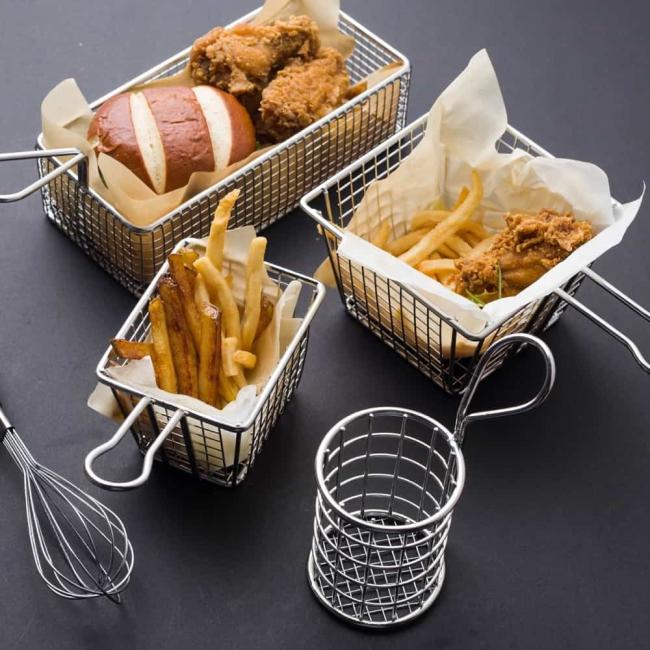 Kitchen Ware Gadget Chicken French Fries Basket Mini Deep Frying Basket Strainer Fry Basket
