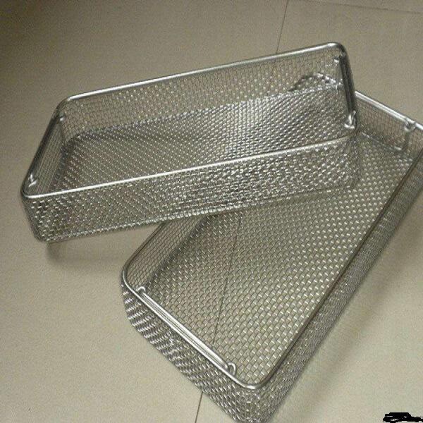 Heat Resistant 800 Micro SS304 Stainless Steel Polished Metal Wire Mesh Disinfection Sterilization Storage Basket for Laboratory