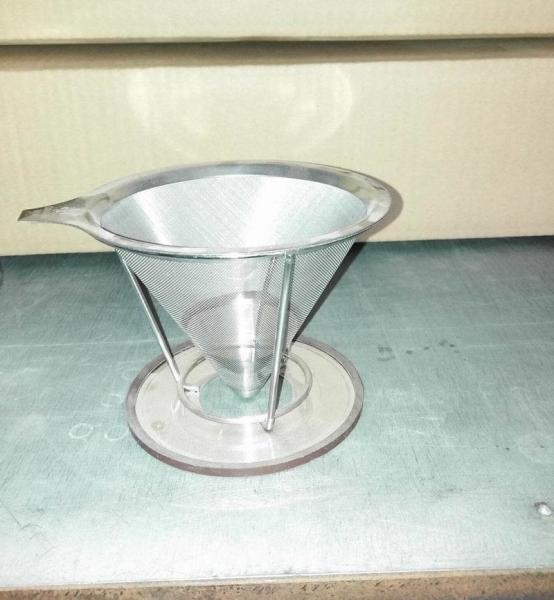 Quality Reusable Paperless Pour Over Drip Stainless Steel Metal Cone Coffee Filter for sale