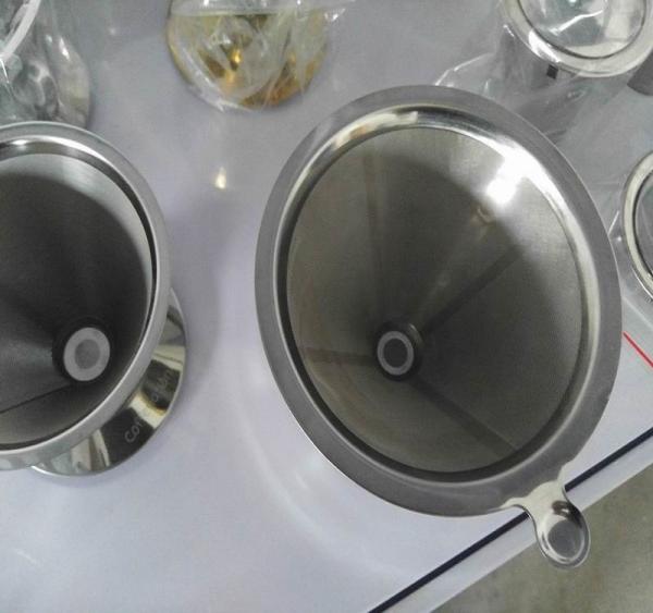 Quality Amazon Metal Mesh Strainer Reusable Stainless Steel Coffee Maker Stand Lid Pour for sale