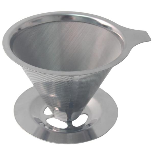 Quality Amazon Metal Mesh Strainer Reusable Stainless Steel Coffee Maker Stand Lid Pour for sale