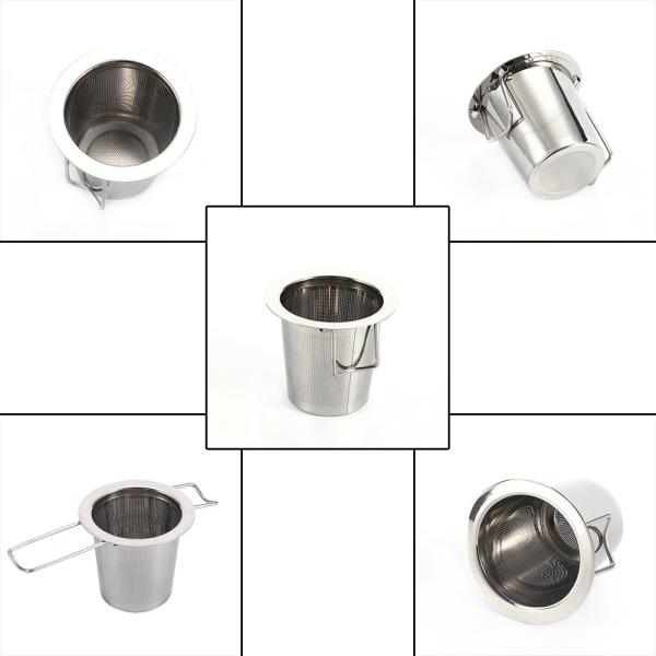 Quality Food Grade Stainless Steel 304 Mesh Loose Tea Infuser Strainer with Double Handle for sale