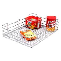 China Stainless Steel 304 Kitchen Wire Storage Dish Drawer Basket Pull Out Spice Rack 60x60mm for sale