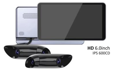 China 6 Inch Touch Screen Digital Electronic Dual Lens Side View Mirror Camera System AI BSD Voice Warning Safety Monitoring Kit for Toyota Camry Sedan for sale