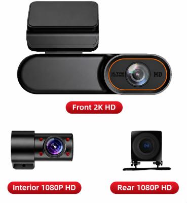 China 4G 2K Dual Dashcam APP Remote Monitoring SIM Card GPS Tracking Location Speed Without Screen Front 2K Rear 1080P for Toyota RAV4 for sale