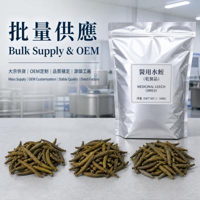 China Dried Medicinal Leech Hirudo nipponia Shuizhi 10kg/Bag Vacuum Packaging TCM Raw Material for sale