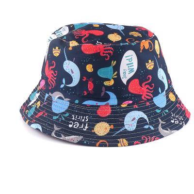 China Unisex image summer double side solid color hip hop graffiti soft fisherman bucket hat for sale
