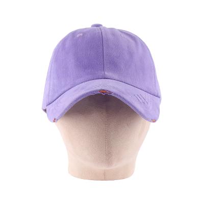China Wholesale COMMON Wholesale High Quality Cotton Baseball Sports Solid Purple Hat for sale
