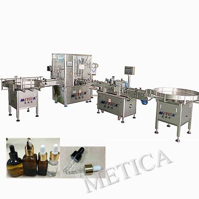 China Automatic glass bottle perfume filling crimpping labeling machine for sale