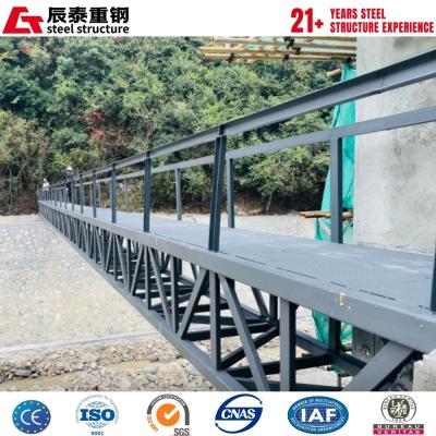 China Custom Steel Truss Bridge 50m Span High Flexibility Piers Support for sale