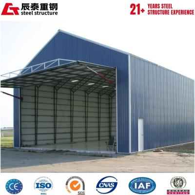 China Simple construction of hot-rolled H-shaped steel structure aircraft hangar building for sale