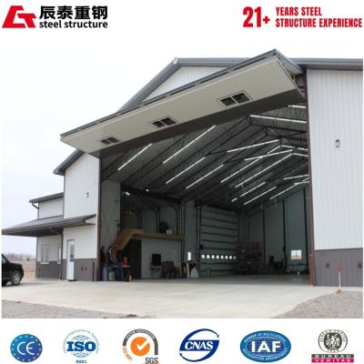 China Large span space hot-rolled galvanized steel structure hangar building with Q355B quality for sale