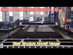 prefabricated hot rolled steel structure aircraft hangar warehouse h section