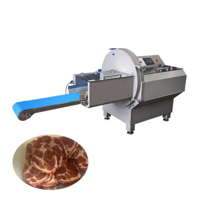 China JY-25K Horizontal Frozen Meat Slicer Machine with Outfeed Conveyor Belt For Food Processing Companies for sale