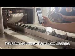 8PCS Blade Auto Meat Band Saw Cutter en Frozen Fish Cutting Machine met Touch Control Panel