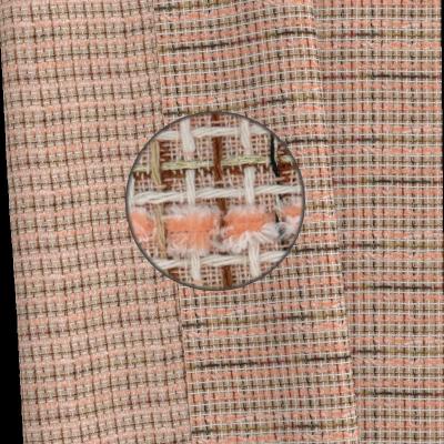 Cina 100% di poliestere di lino di tessuto di tweed colorato Checks grezzi di lana finta di tweed di tessuto nero in vendita