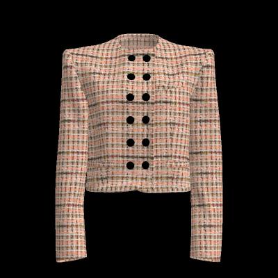 Cina 100% di poliestere di lino di tessuto di tweed colorato Checks grezzi di lana finta di tweed di tessuto nero in vendita