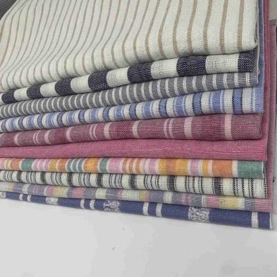 Cina Basso grado di infiammabilità Tessuto di lino misto di viscosa Filato tinto 30% di lino 70% di Rayon S15-033 in vendita