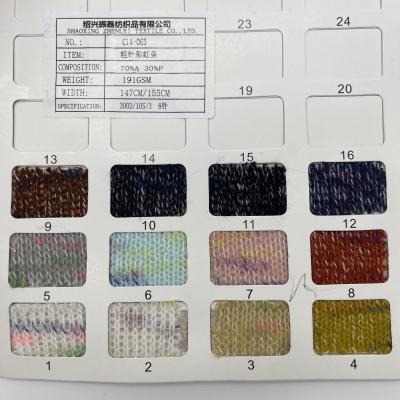 Cina Materiale da fabbrica giaquard da maglia cinese doppiamente tinto 70% acrilico 30% poliestere 147cm 190gsm C14-063 in vendita