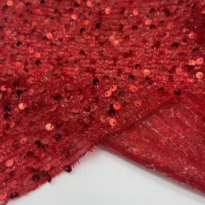 Cina Tissu di ricamo con maglia lucida per abbigliamento in vendita