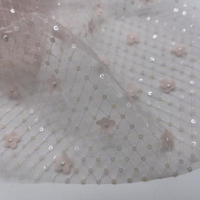 Cina Disegni Glitter ricamo tessuto leggero M13-029 in vendita