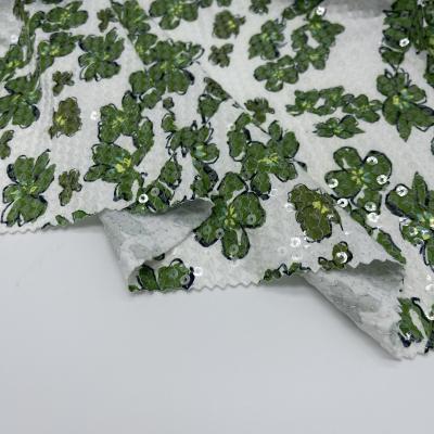 Cina Tela di ricamo di sequine lisce durevoli M13-005 in vendita