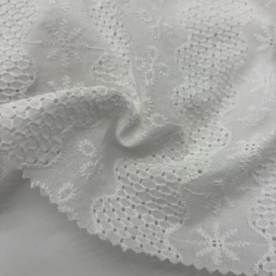 Cina tessuto ricamato bianco a maglia piccola 100%N traspirante per abiti di fodera in vendita