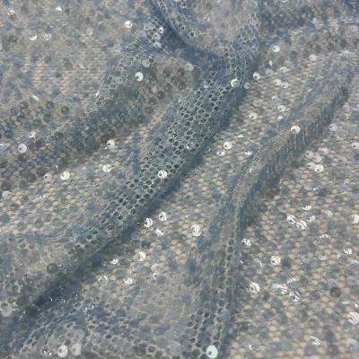 Cina Bello tessuto ricamato a seghe colore blu 70% P 30% M Buono per abiti da sera in vendita