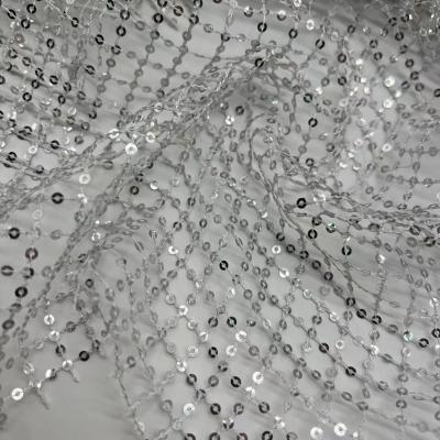 China Material adornado com lenços 100% poliéster Três cores escolher tecido para vestidos de festa à venda