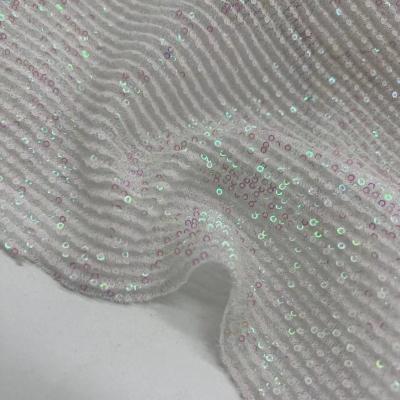 Cina Sequins Mesh Embroidery Fabric 100% Polyester Shiny Color For Sequin Skirts in vendita